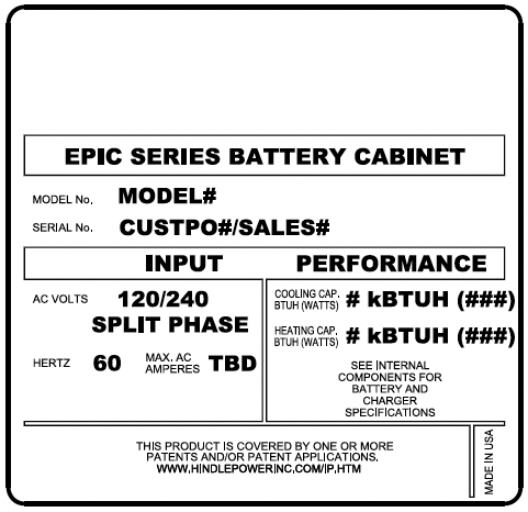 Confirming Cabinet Configuration - EPIC Series Battery Cabinet O&SI - 1.2