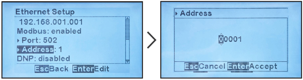 Configuring Modbus Ethernet Parameters - EPIC Series Battery Cabinet O ...