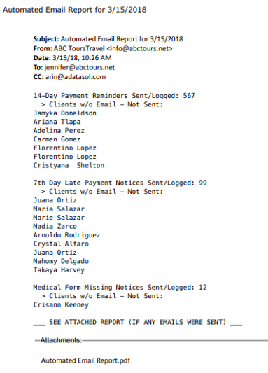Automated Email Module - TourTools v3 User Guide - 1
