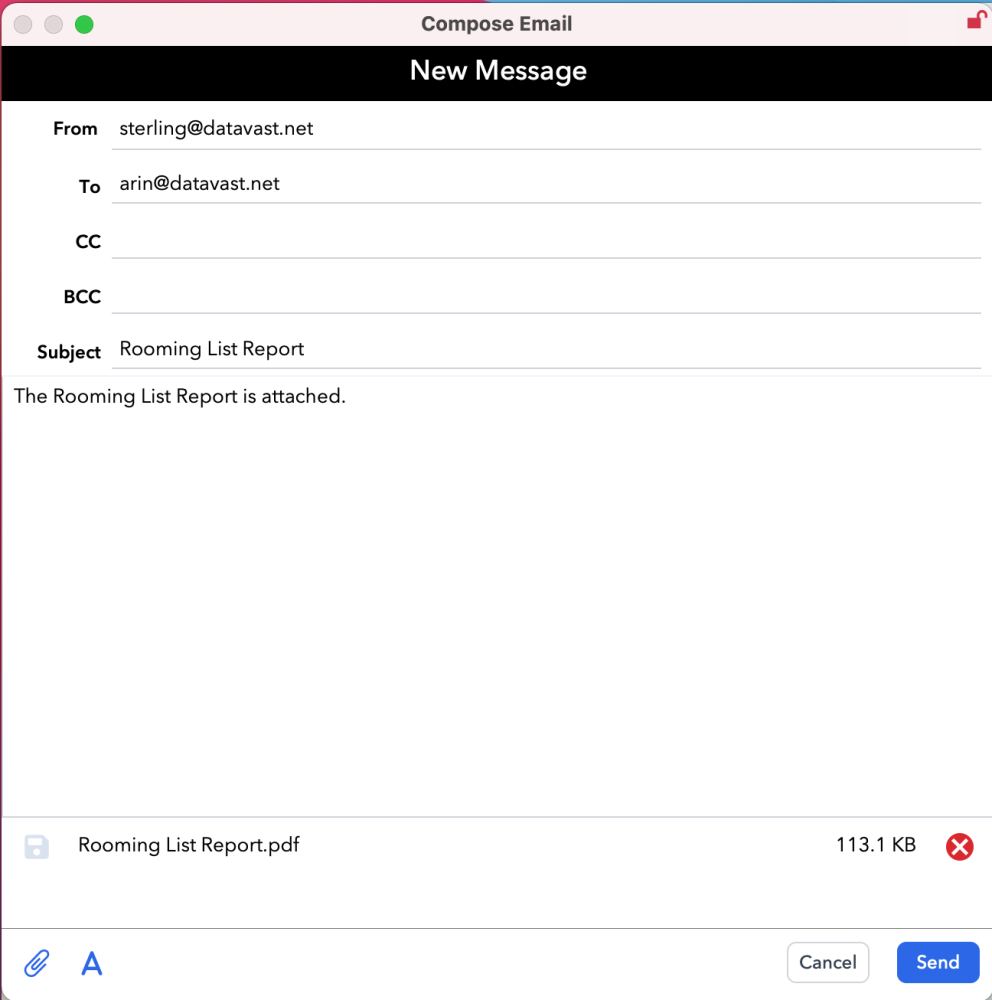 Emailing Charts, Documents, & Reports - TourTools v5 User Guide - 1