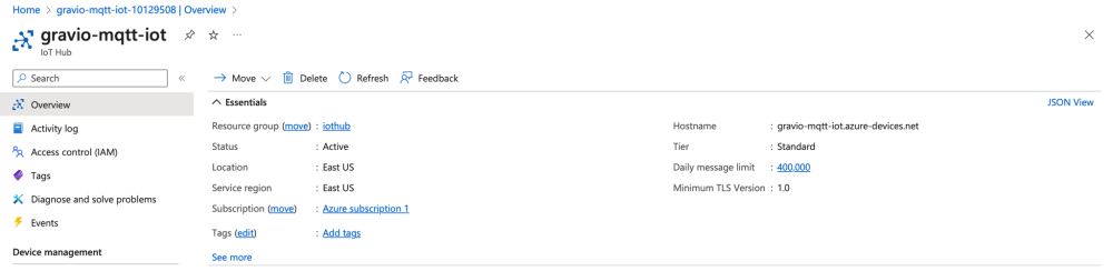 How To Configure Azure Iot Hub Mqtt Gravio Documentation The Node Computing Platform 1