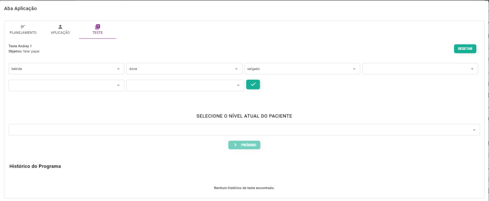 ABA Aplicação - Plataforma TI.Clinic - 2.0