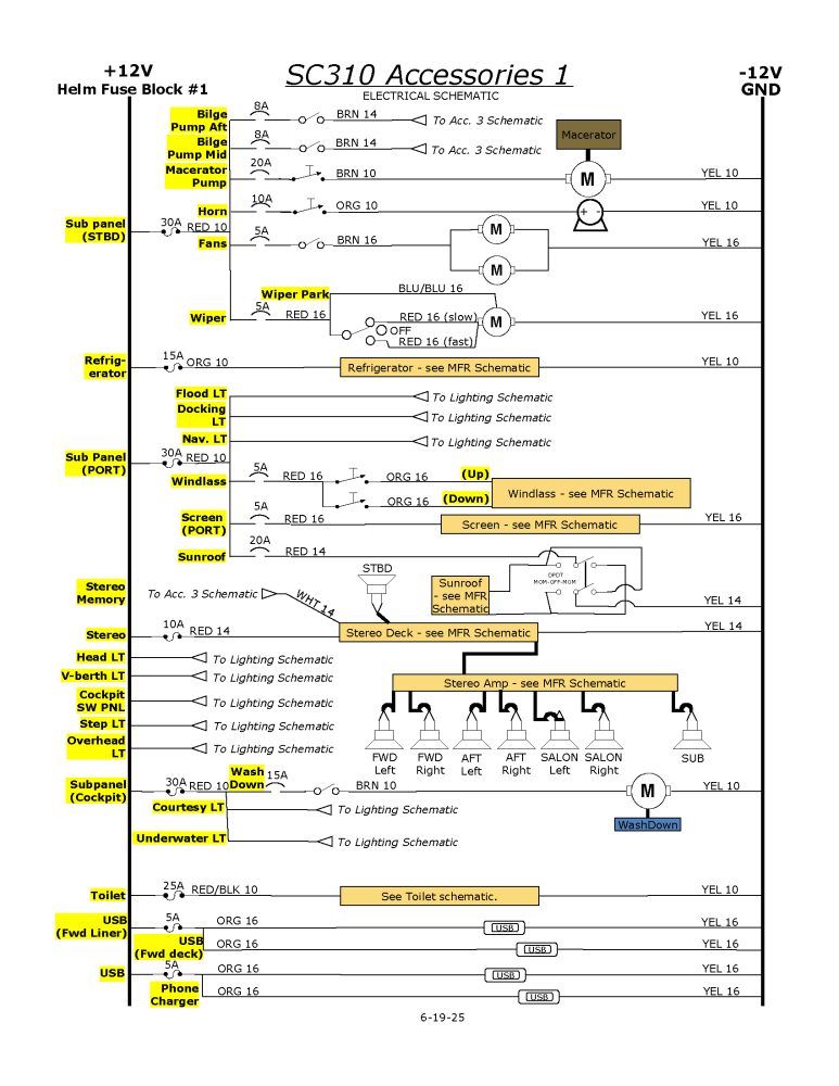 Solara 310 SC – Wiring Schematic - Solara 310 SC - 1