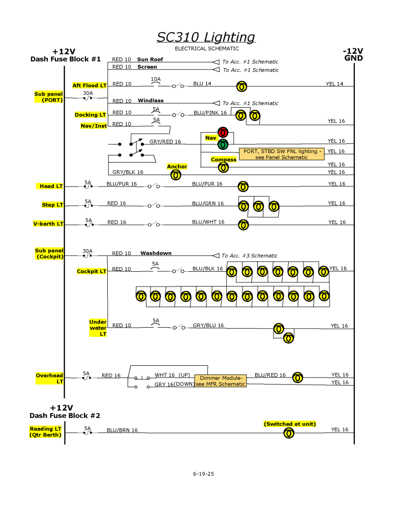 Solara 310 SC – Wiring Schematic - Solara 310 SC - 1