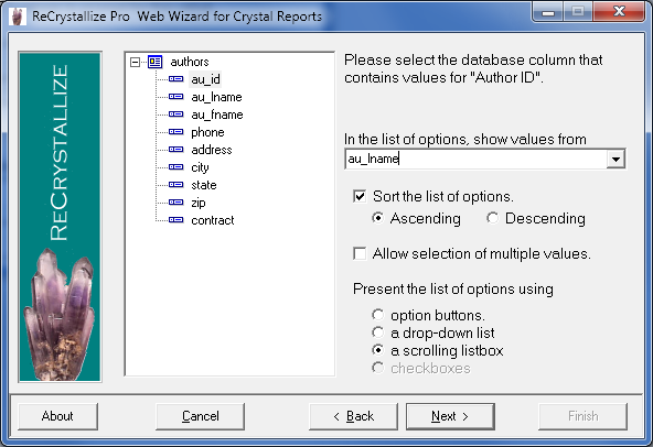 Prompting For Parameters Using Value Options From Your Database Recrystallize Pro Current