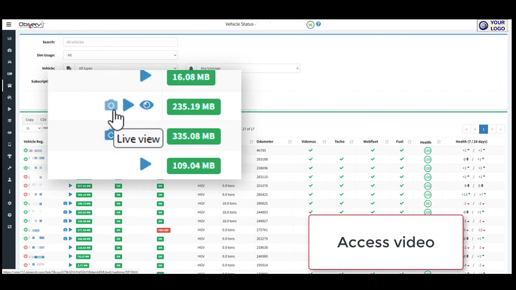 Access video from Vehicle Status - Gateway - 1