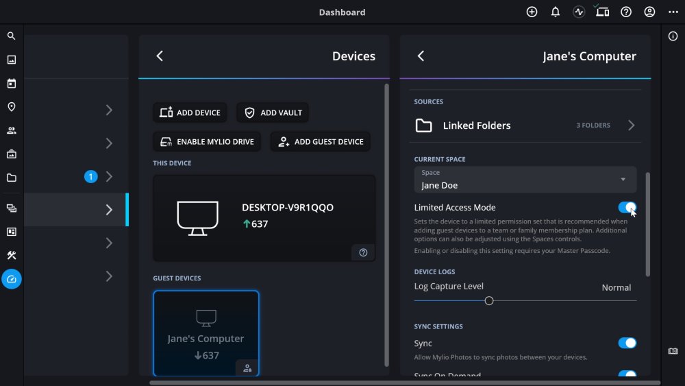 Setting a Guest Device to Limited Access Mode - Mylio Photos - Version 24.3