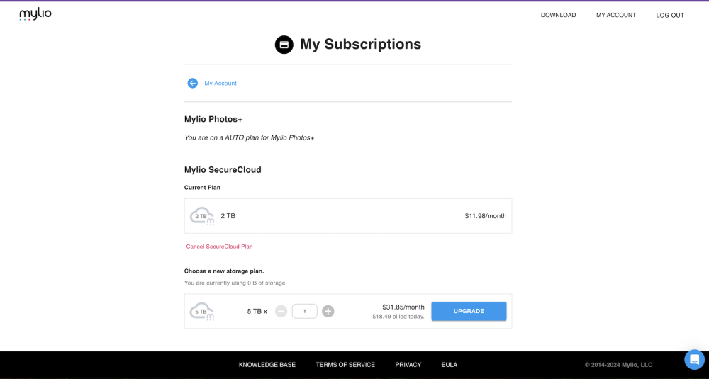 Managing Your Mylio SecureCloud Plan - Mylio Photos - Version 24.3