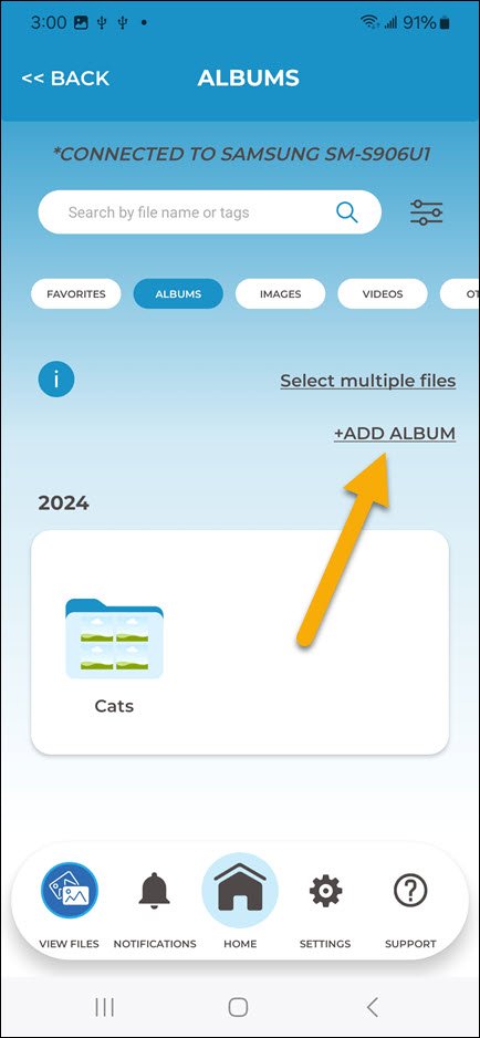 Creating Albums and Adding Files to Albums - ThePhotoStick® Omni ...