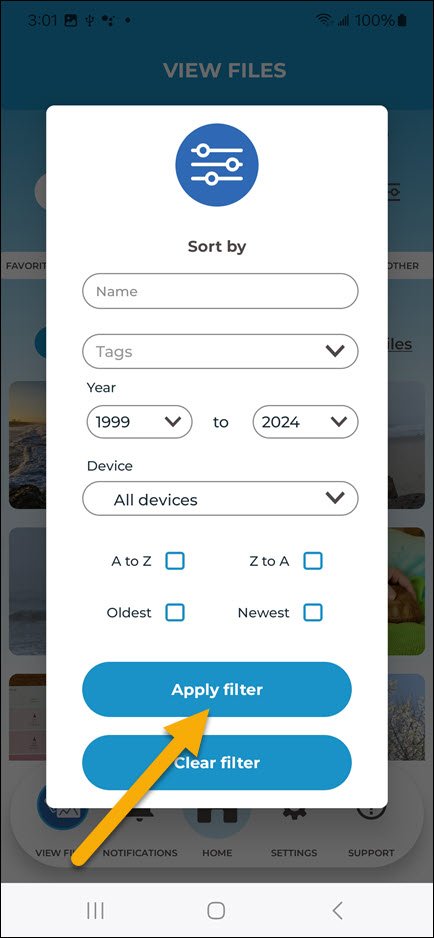 Searching, Filtering, and Sorting Files - ThePhotoStick® Omni ...
