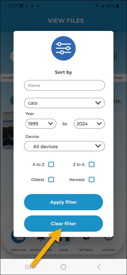 Searching, Filtering, and Sorting Files - ThePhotoStick® Omni ...