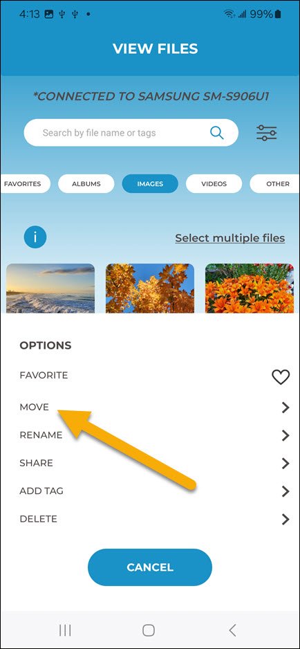 Adding Files to Albums - ThePhotoStick® Omni - Official User Guide - 4