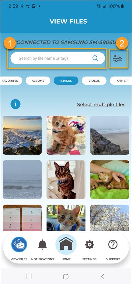 Searching, Filtering, and Sorting Files - ThePhotoStick® Omni ...