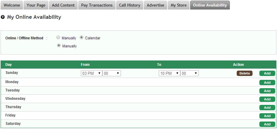 Call availability - Operator Overview - 1