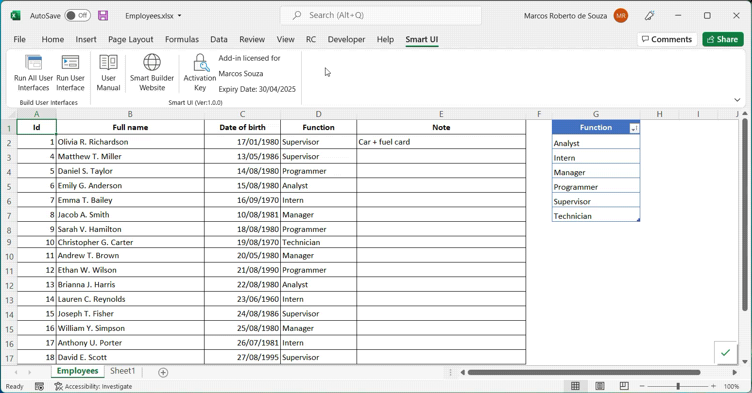 Adjust field height - Worksheet and Add-in Manuals - 1
