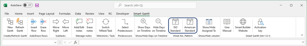 Week Numbering Options - Worksheet and Add-in Manuals - 1