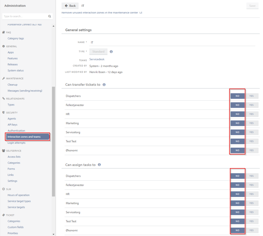 Remove unused Interaction zones - Pureservice - User Manual (with ...