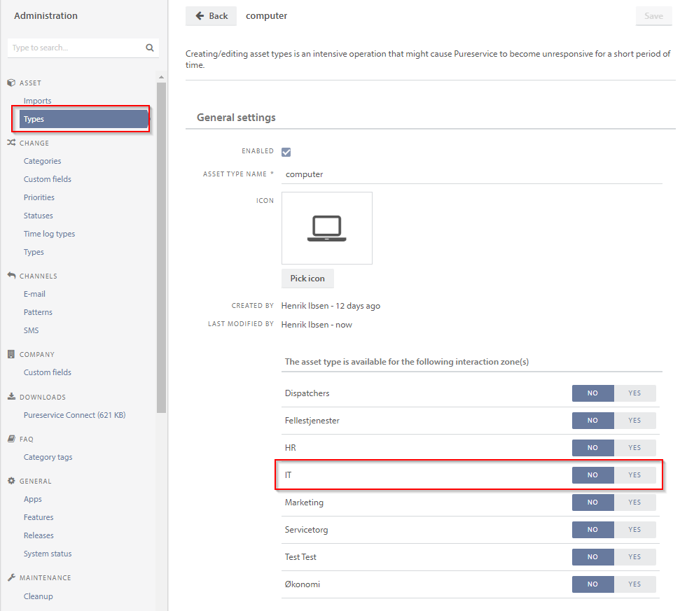 Remove unused Interaction zones - Pureservice - User Manual (with ...
