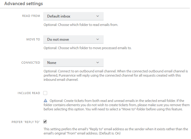 Edit inbound email channel - Pureservice - User Manual (with ...