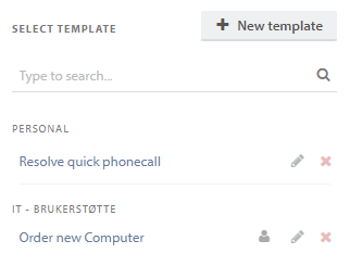 Select template - Pureservice - User Manual - Zone - 1