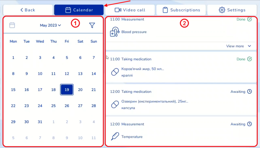 Bildschirm “Kalender” - User Manual - 1