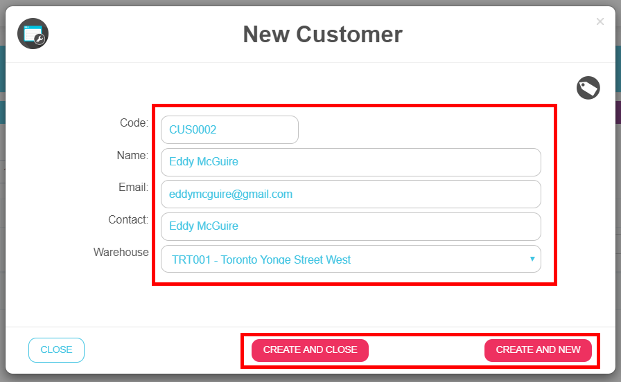 Create a new customer - Swiftcount manual - 7