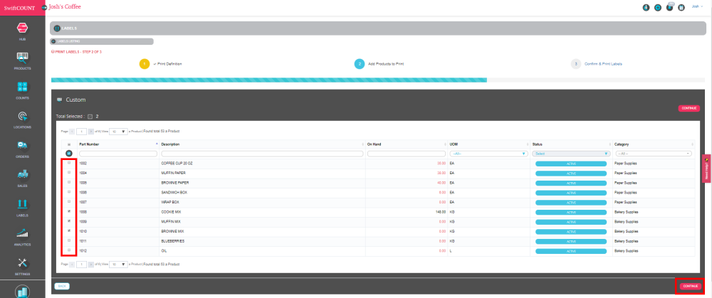Print barcodes for products - Swiftcount manual - 7