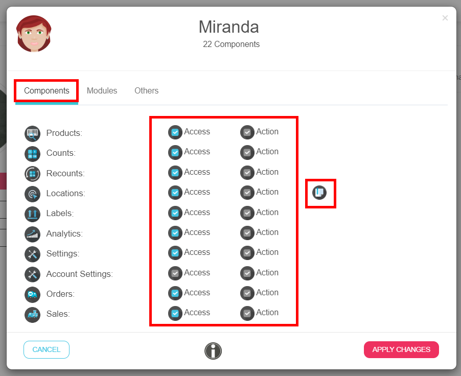 Update user permissions - Swiftcount manual - 7