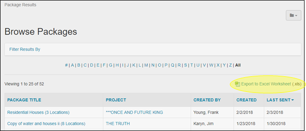 Exporting Package Data - - 10
