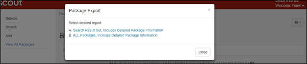 Exporting Package Data - - 10