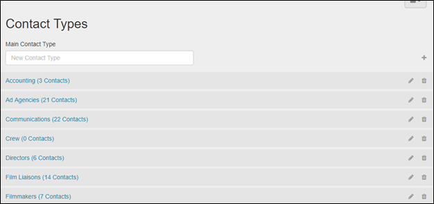 Contact Types - - 10
