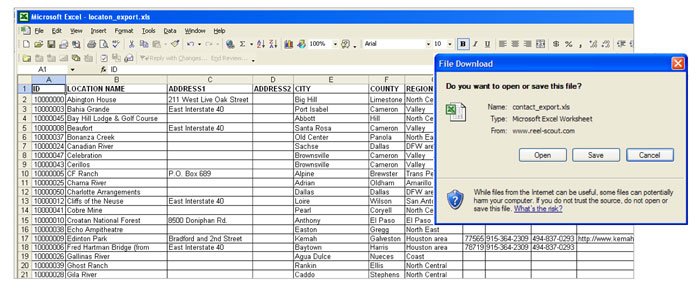 Exporting Locations Data - - 9.0