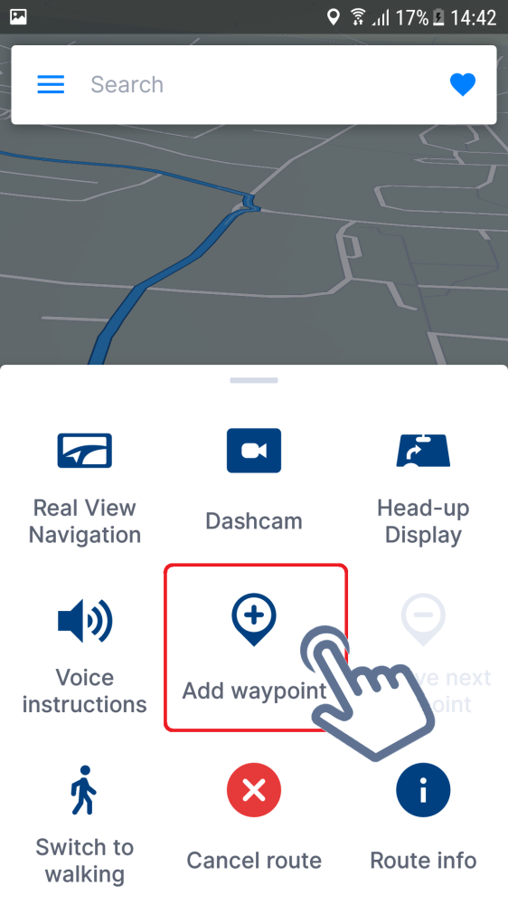 Adding waypoint while navigating - New Sygic GPS Navigation for Android ...