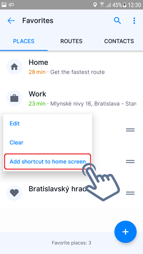 Navigating using home screen icons - New Sygic GPS Navigation for ...