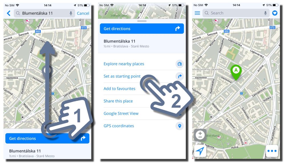 Changing Starting point - Sygic GPS Navigation for iOS - 18.1
