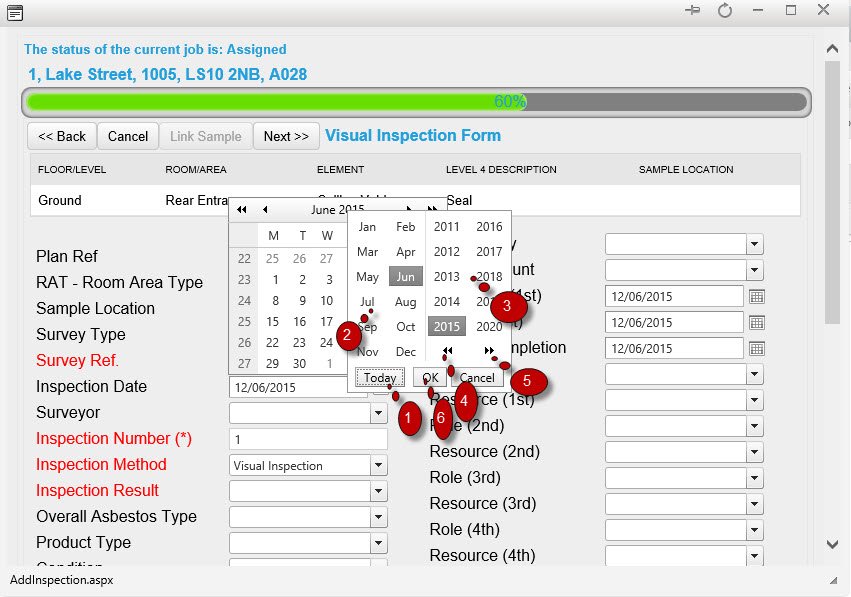 Date Selection - Job Management System - 1