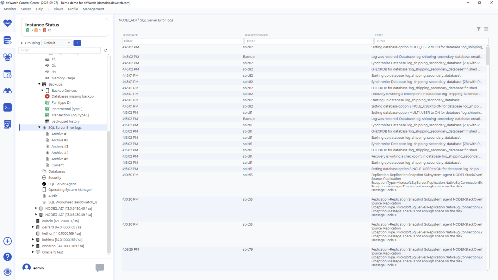 Sql Server Error Logs Control Center 10 