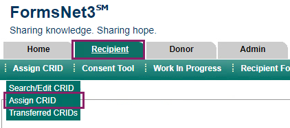 Create a CRID - FormsNet3 Training Guide - 1