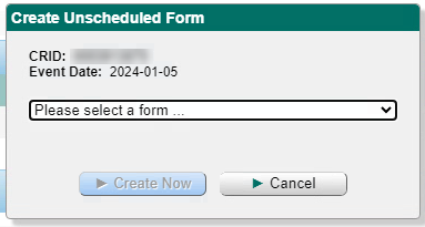 Create an Unscheduled Form - FormsNet3 Training Guide - 1
