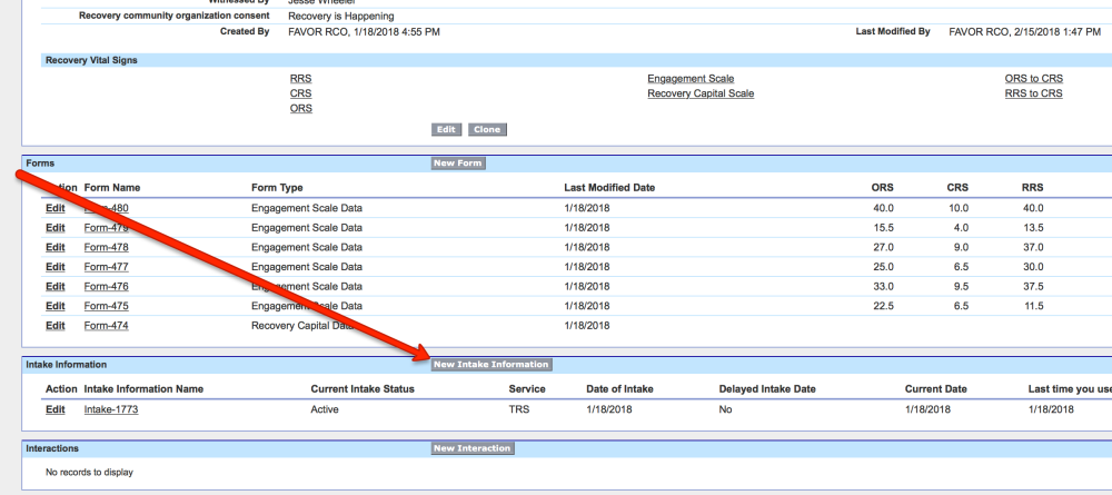 Recording an Intake - RDP User Guide - 1