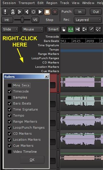 Transport, Markers, and Rulers - Mixbus - 10