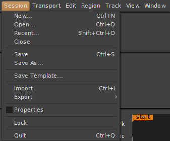 Session Menu - LiveTrax - 1
