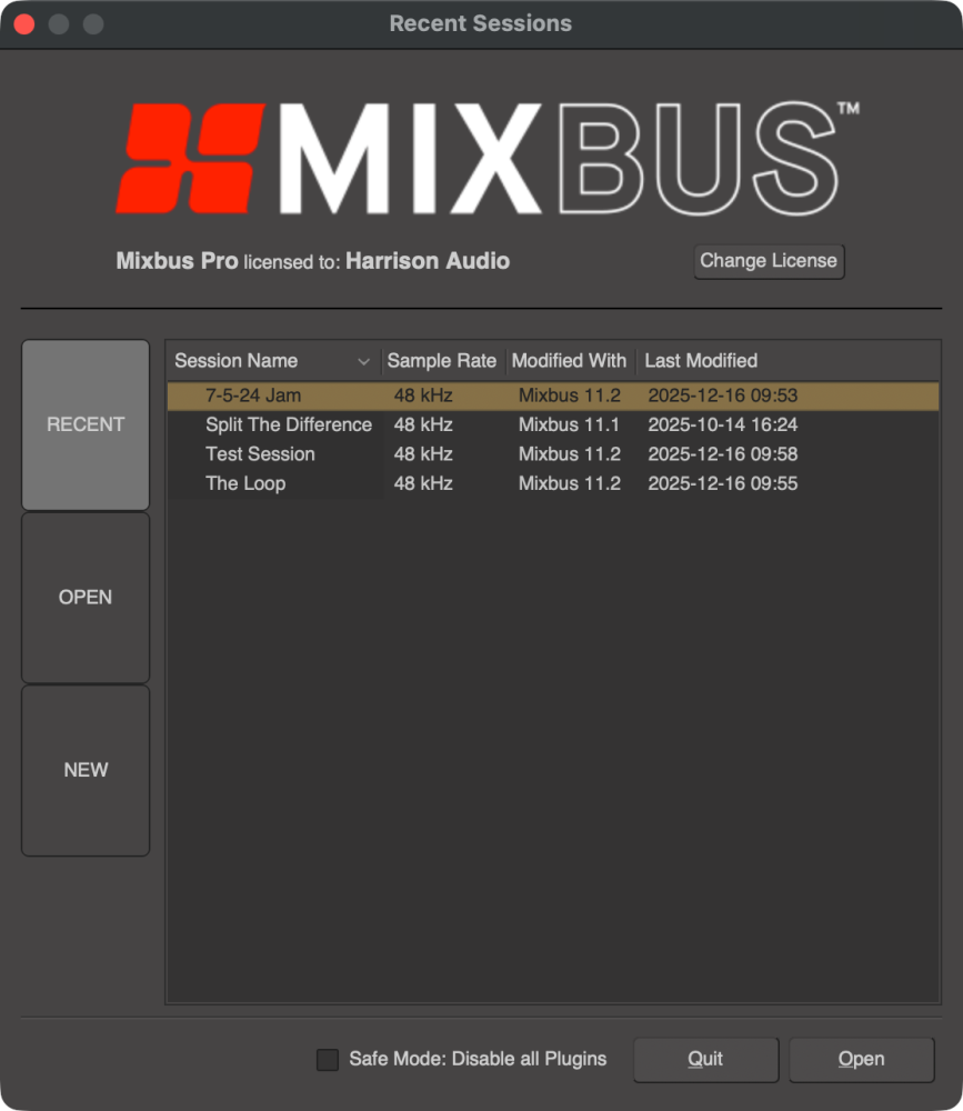 Starting a Session - Mixbus - 11