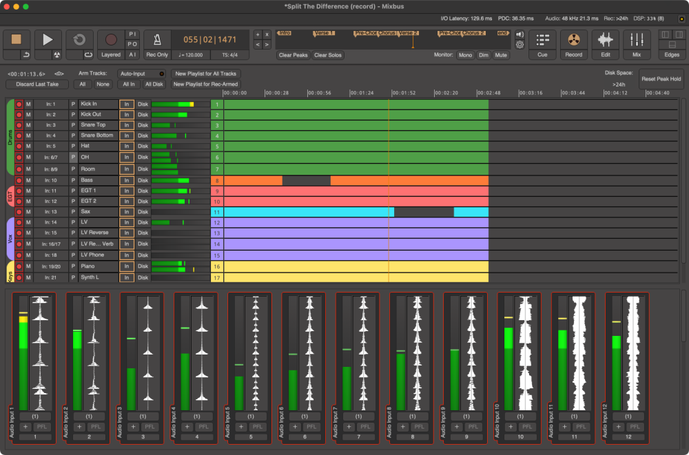Record Window Overview - Mixbus - 11