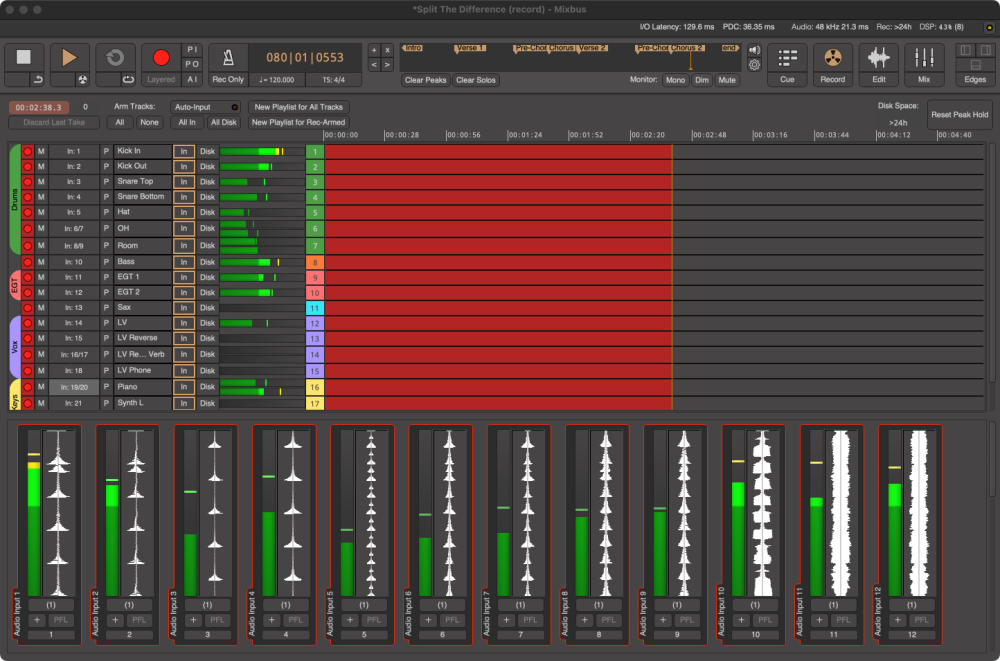 Record Window Overview - Mixbus - 11