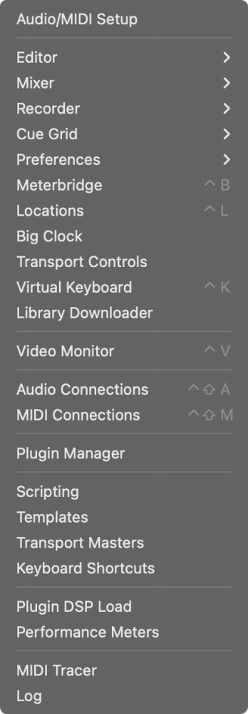 Window Menu - Mixbus - 11