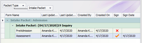 Intake Packets- Add - SAMMS - 1