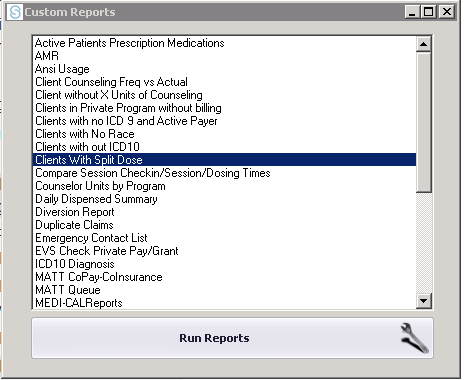 Clients with Split Dose - SAMMS - 1