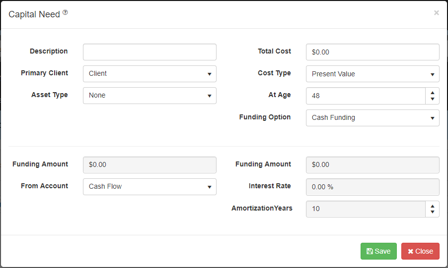 Capital Needs - RazorPlan User Guide - 1
