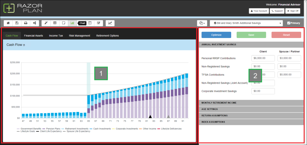 Chart Screen - RazorPlan User Guide - 1